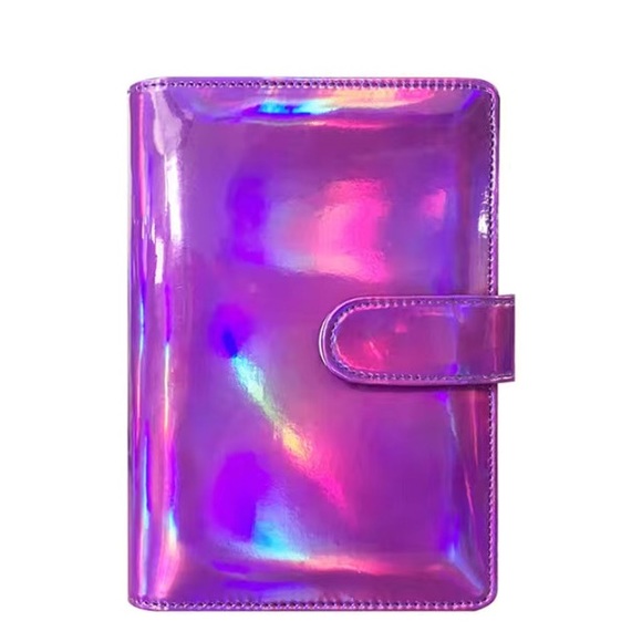 Office | Iridescent Shiny Laser Purple A6 Binder Budget Planner With 6 ...